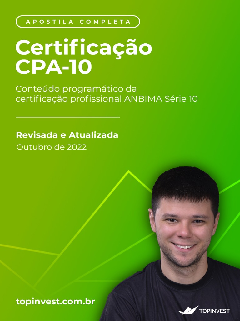 Apostila Anbima CPA 10 Topinvest 2022 | PDF | Setor privado | Investimentos