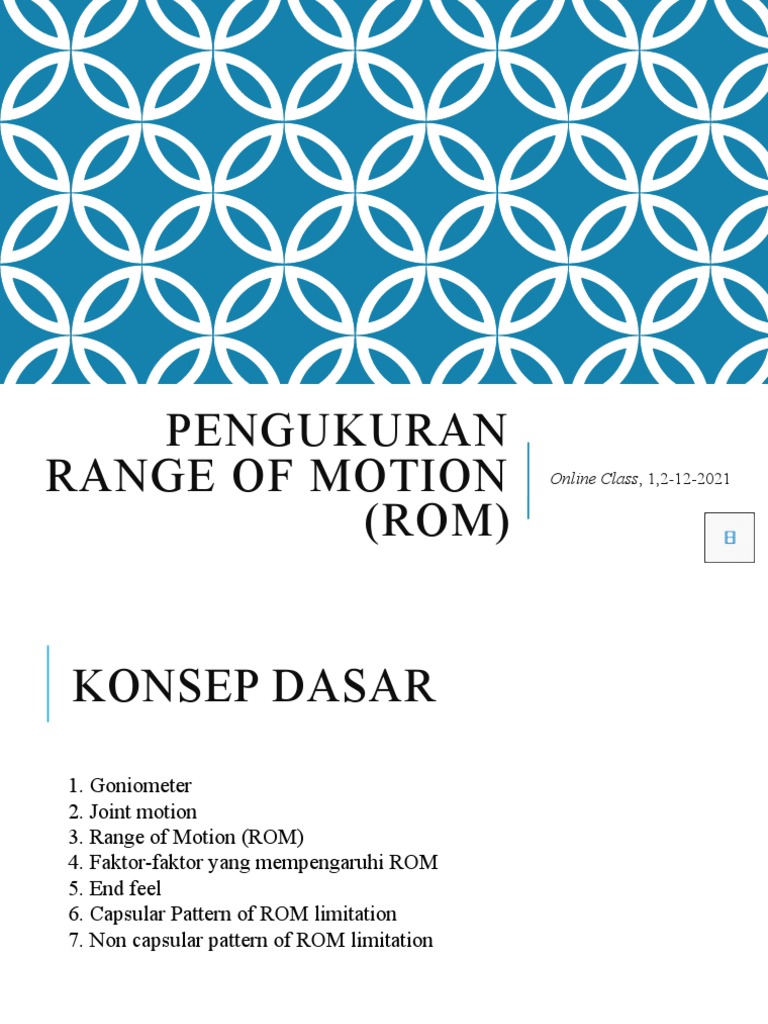 Chap 3 Pengukuran Range of Motion | PDF | Sains & Matematika