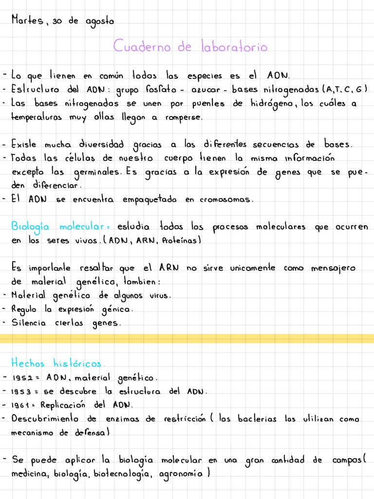 Cuaderno Práctica 1 | PDF | Adn | Genética