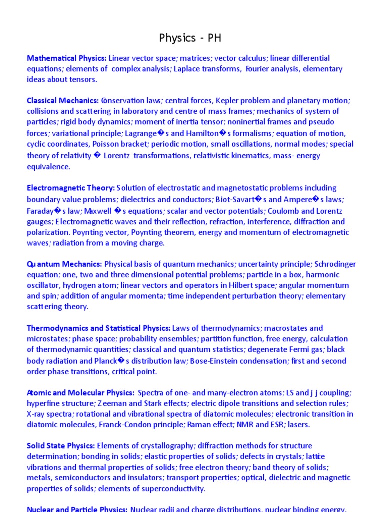GATE Physics Syllabus | PDF