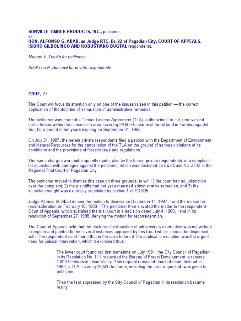 Timber License Agreement Dispute Analysis | PDF | Complaint | Lawsuit