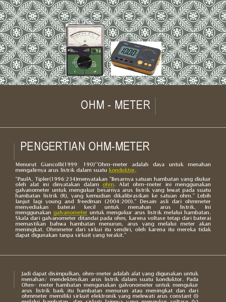 Ohm Meter 180126091628 | PDF
