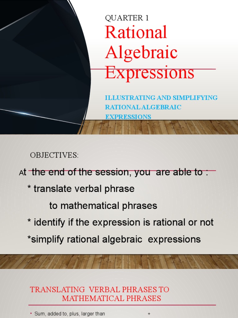 Q1M2 Illustrating and Simplifying RAE | PDF | Rational Number ...