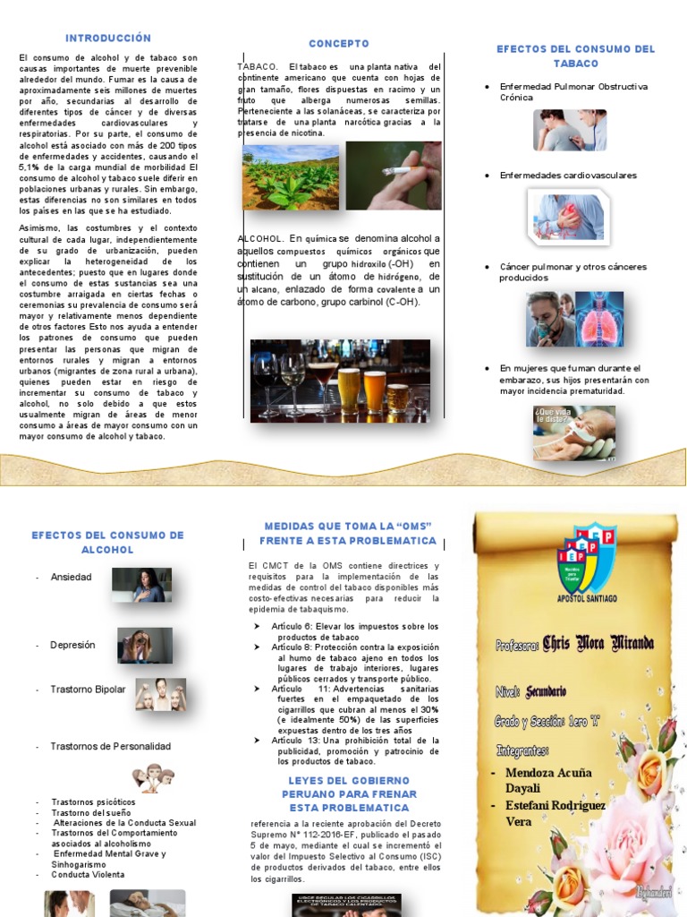 TRIPTICO Efectos Del Tabaco | PDF | Nicotina | Tabaco