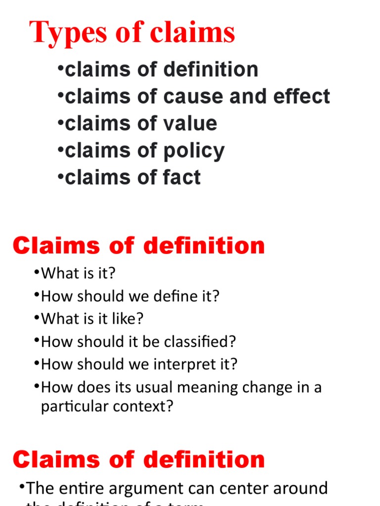 7 Types of Claims | Download Free PDF | Definition | Novels