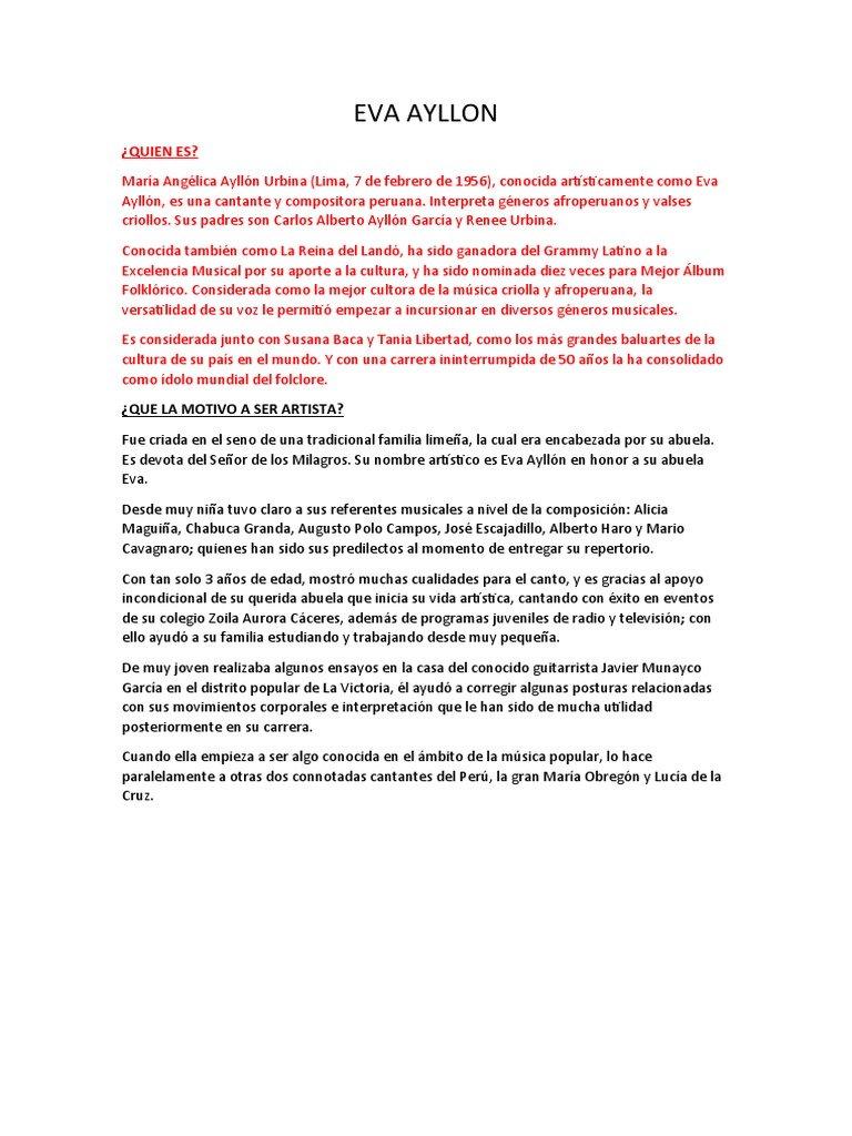 Eva Ayllon | PDF | Musica Latinoamericana