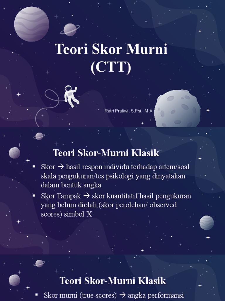 Teori Skor Murni dalam Psikologi | PDF | Karier & Perkembangan | Metode ...
