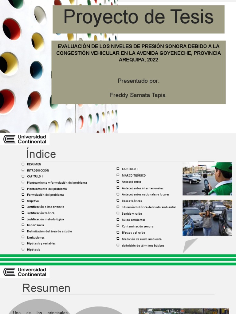 Exposicion Freddy Samata Tapia Parcial | PDF | ruido | Contaminación