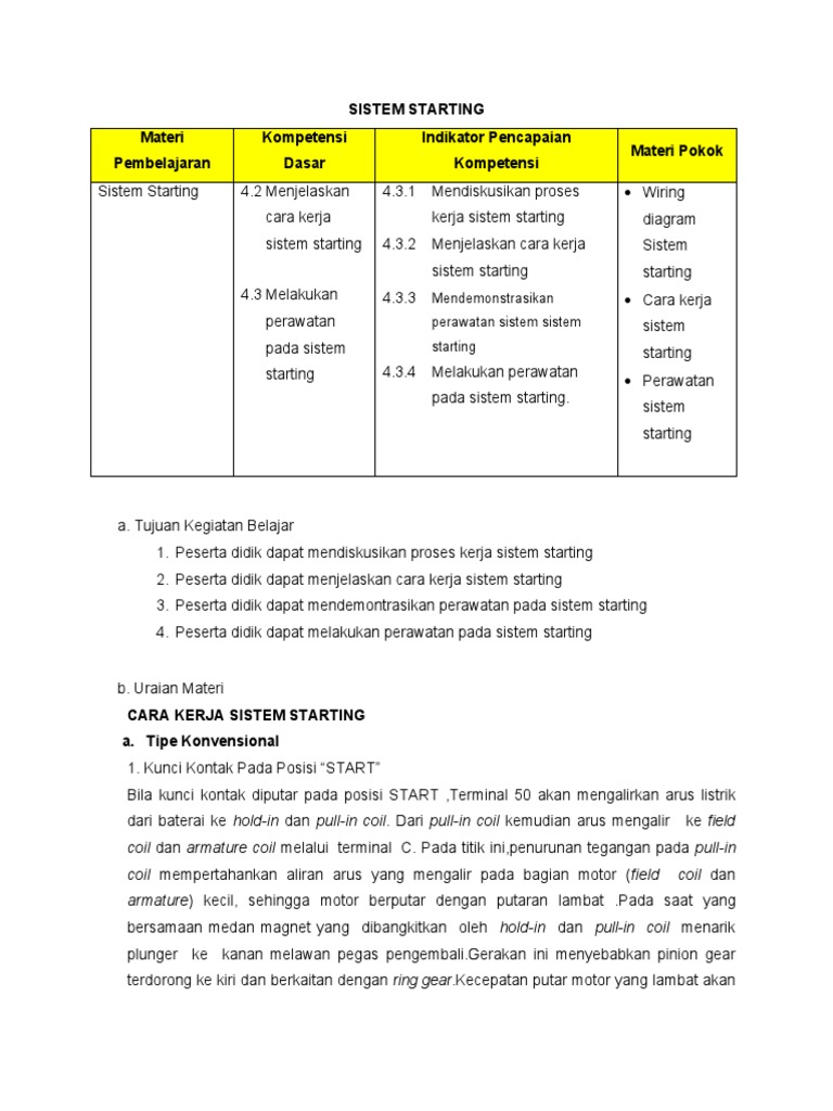 Sistem Starting | PDF