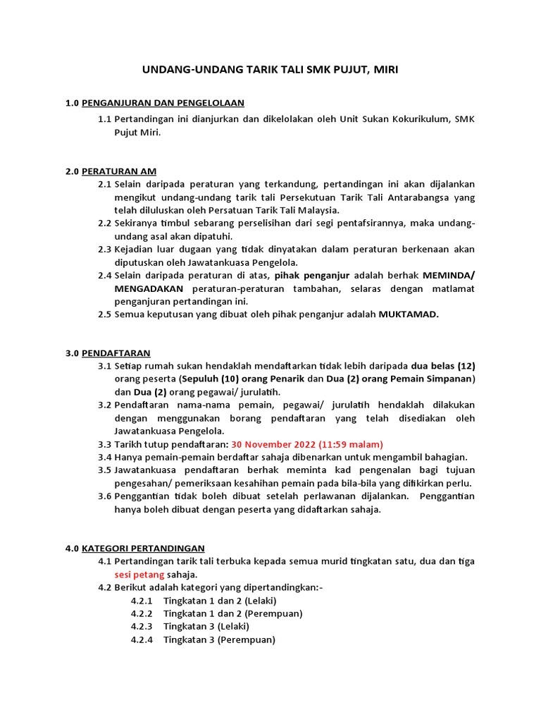Peraturan Tarik Tali | PDF