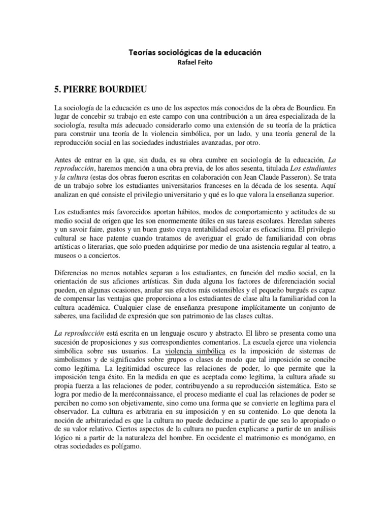 Bourdieu - Texto Básico | PDF | Capital (economía) | Violencia
