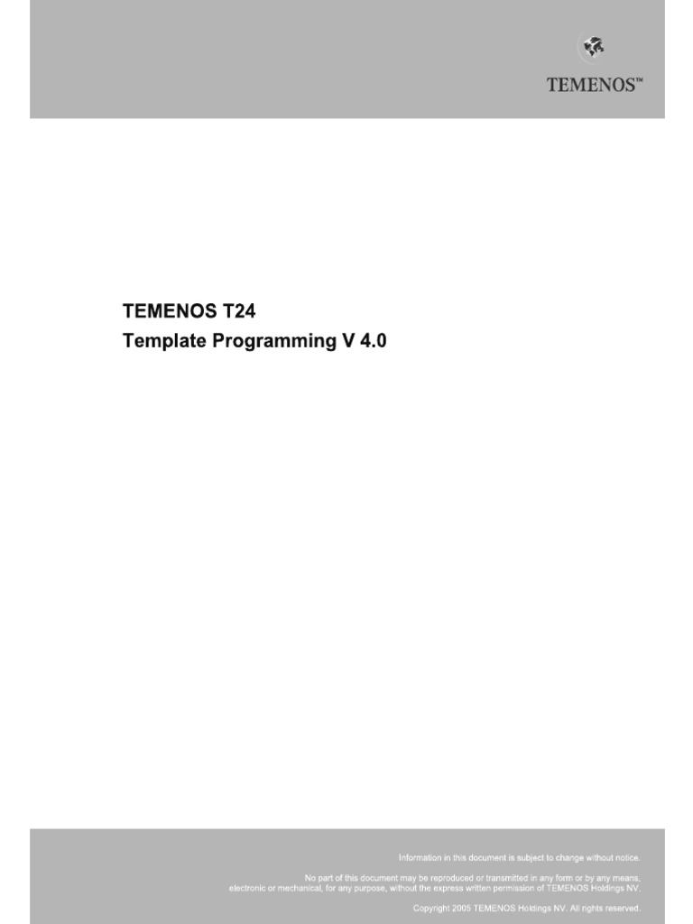 Temenos Template p1 | PDF