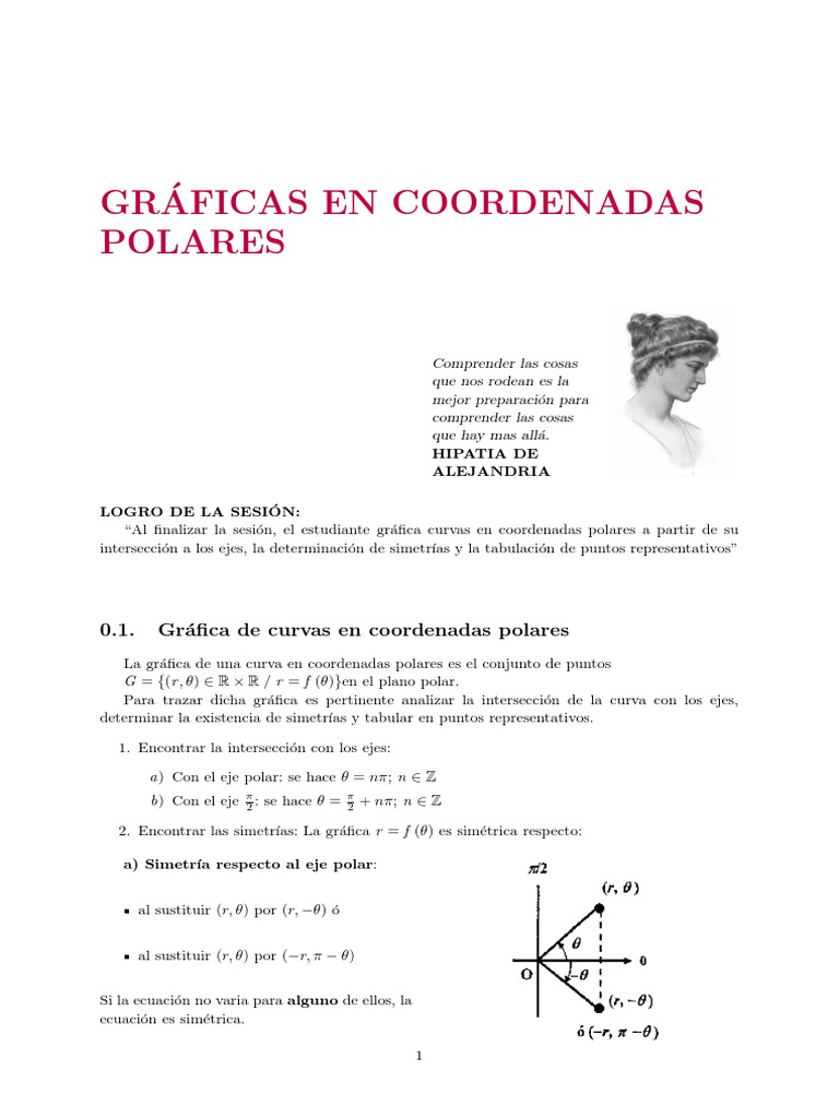 Gráficas de Curvas en Coordenadas Polares | PDF | Geometría diferencial ...