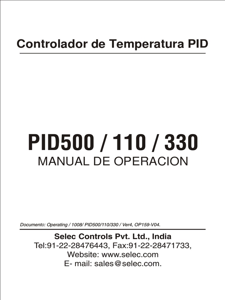 Manual de Operación PID500/110/330 | PDF | Fusible (Eléctrico ...