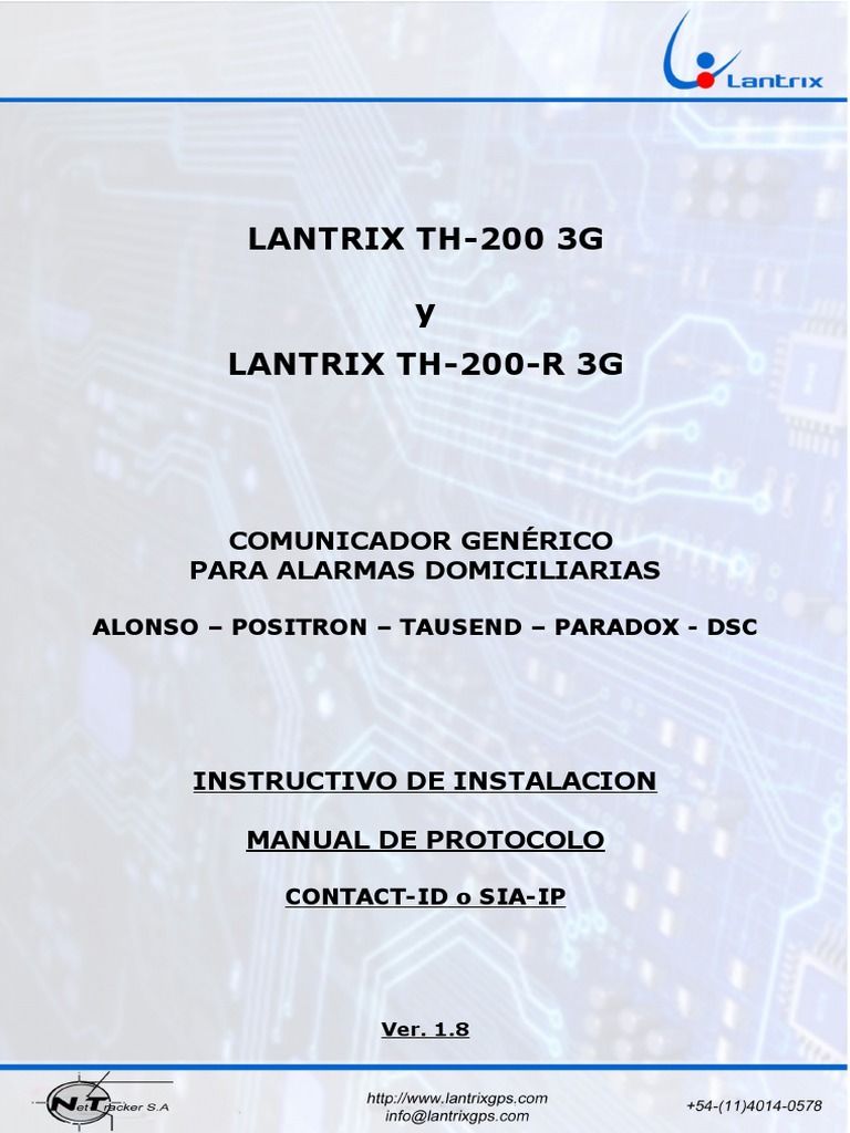 Manual TH200 Version 1.8.1 | PDF | 3 G | Control remoto