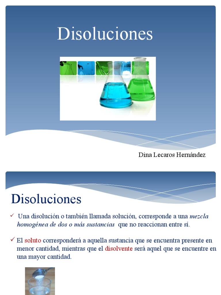 Disoluciones | PDF | Concentración | Electrólito