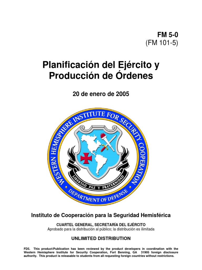 FM 5-0 (Planes y Ordenes, JAN 2005) | PDF | Planificación | Toma de decisiones