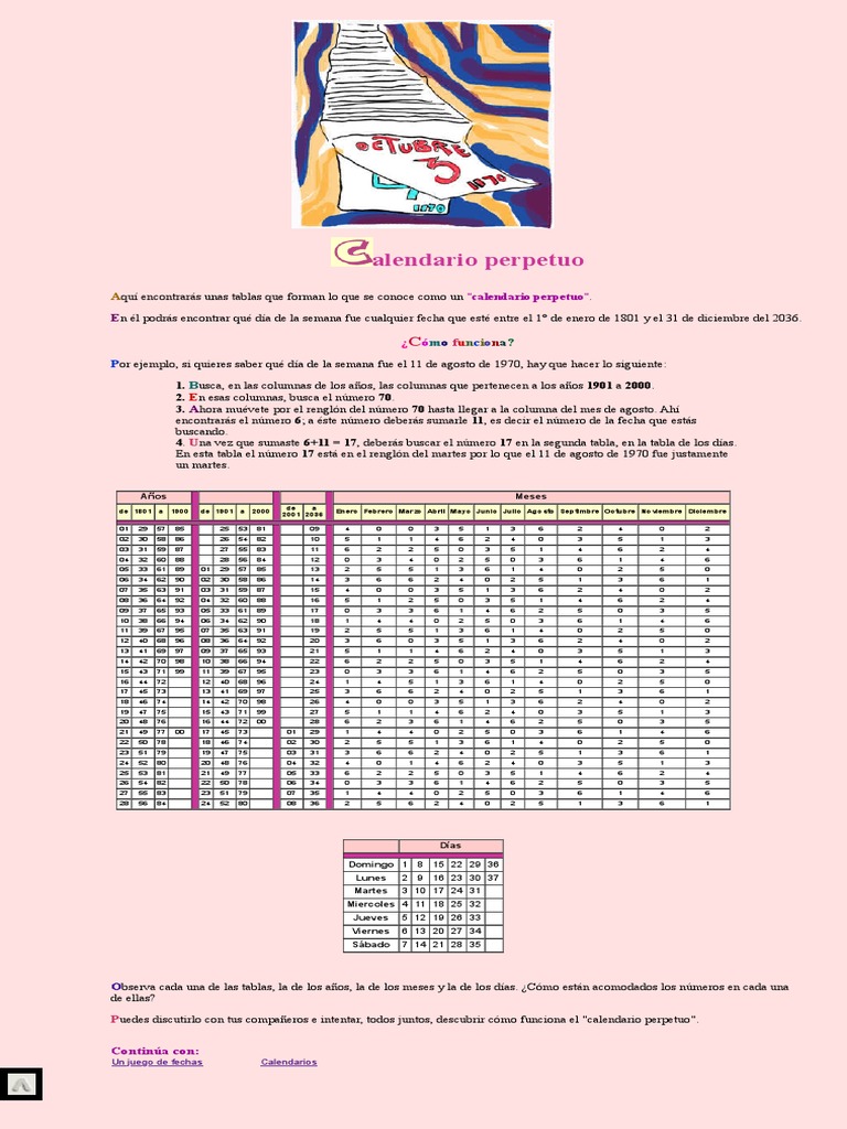 Calendario Perpetuo | PDF | Calendario