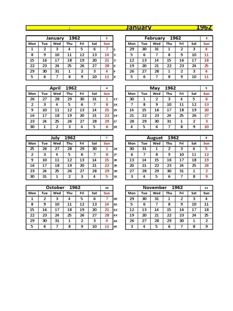 Calendario Perpetuo Excel | PDF