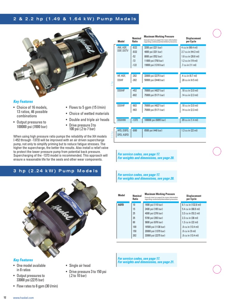 190706-Haskel-Liquid-Pumps-Booklet 19000psi | PDF | Pump | Machines