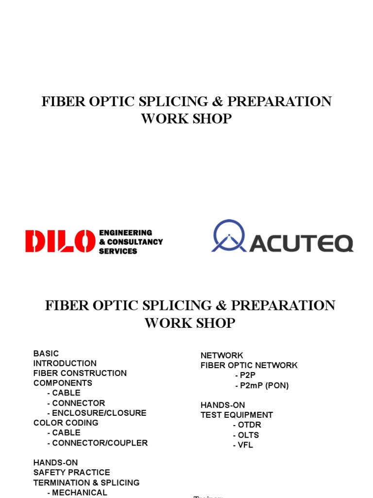 Fiber Optic Training - Dilo Engineering 2021 | PDF | Optical Fiber ...