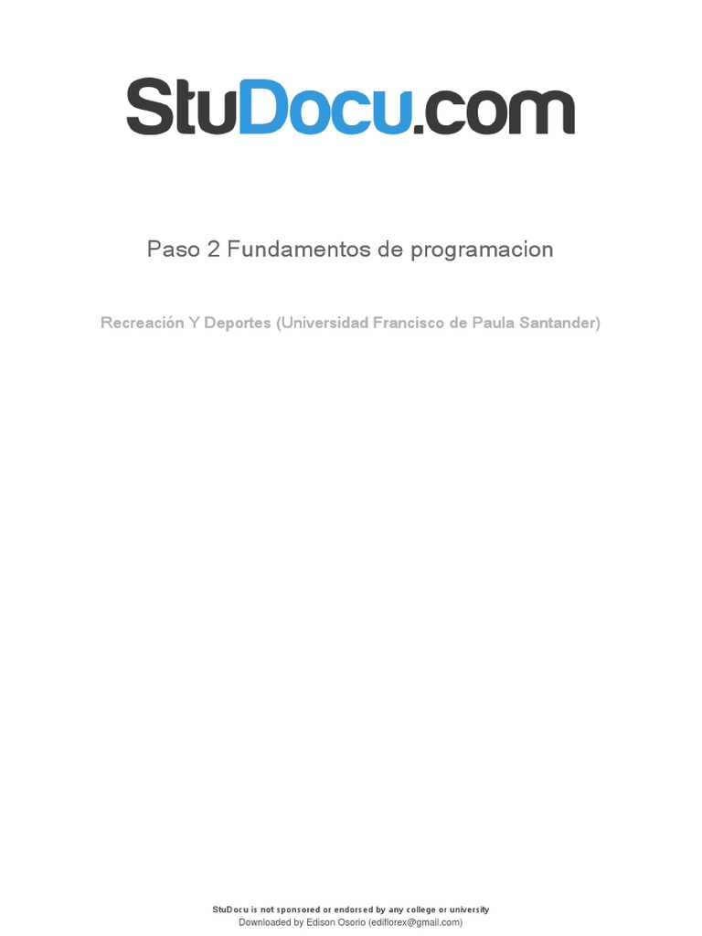 Paso 2 Fundamentos de Programacion | PDF | Objeto (informática) | Lenguaje de programación