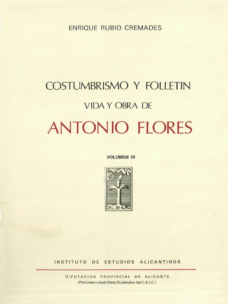 Costumbrismo y Folletin Vida y Obra de Antonio Flores Volumen 3 0 | PDF | Madrid | Españoles