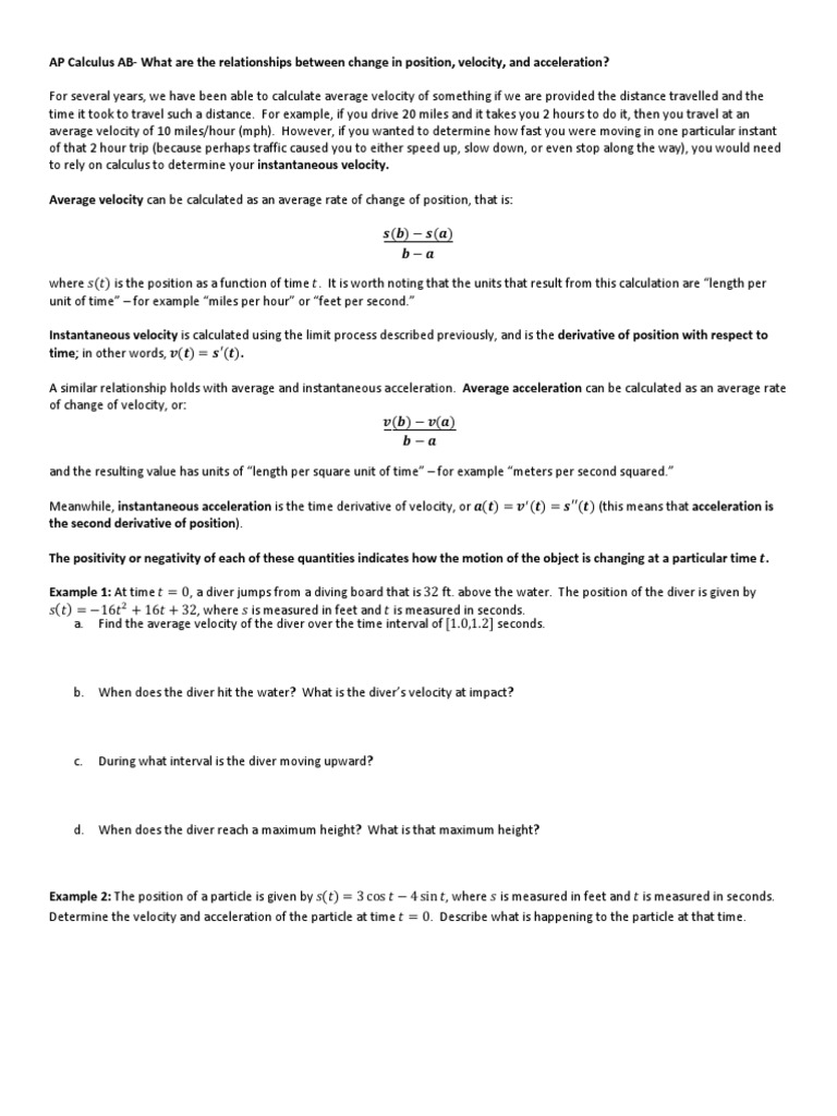 Unit 3 Notes | PDF | Acceleration | Velocity Unit 3 Notes | PDF | Acceleration | Velocity