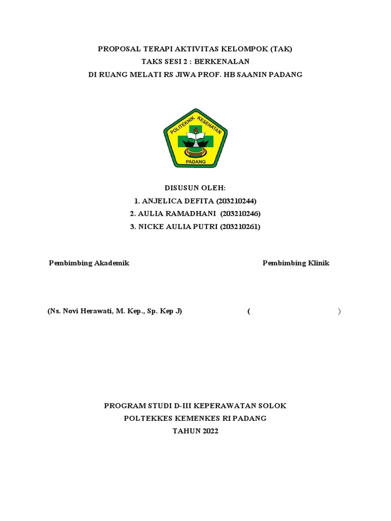 Proposal Taks Sesi 2 Melati | PDF | Karier & Perkembangan