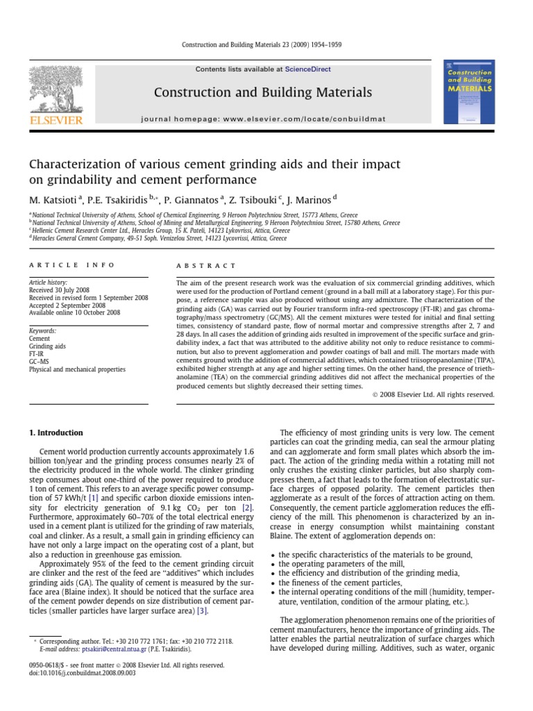 Characterization of Various Cement GA and Their Impact On Grindability ...