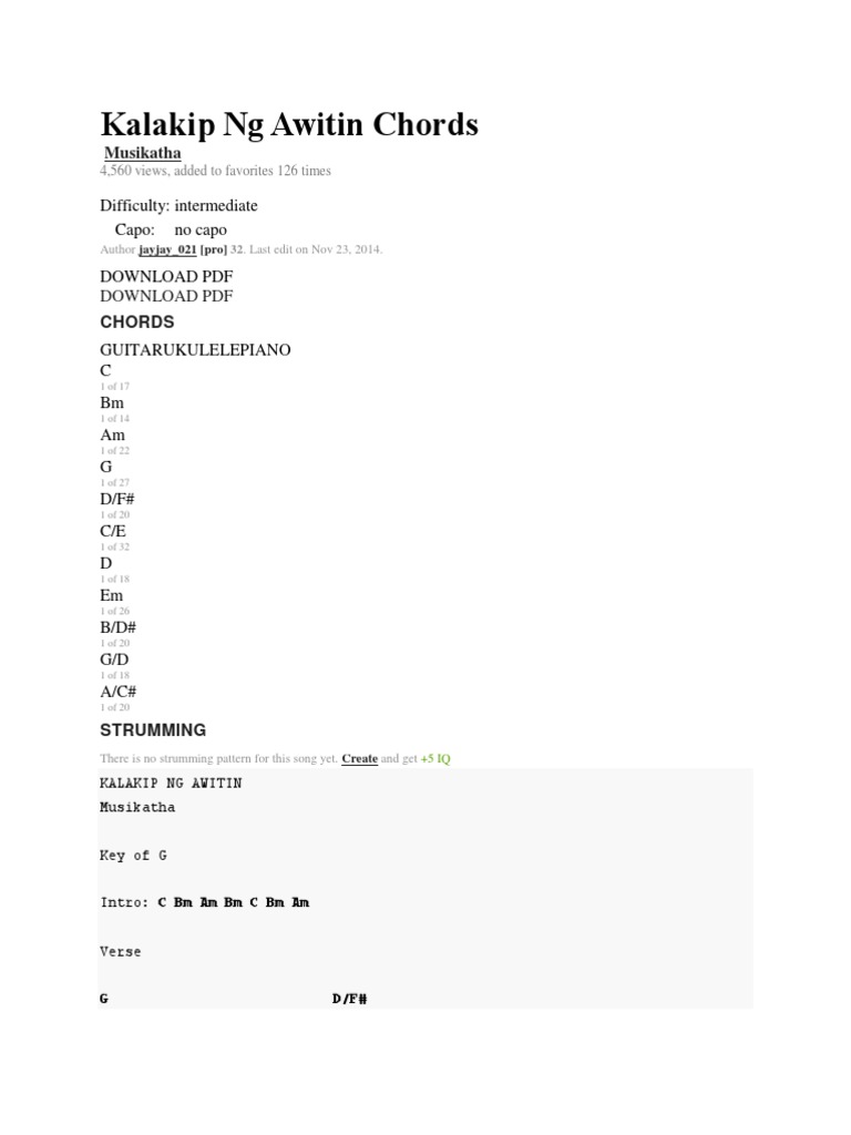 KAlakip NG Awitin Chords | PDF