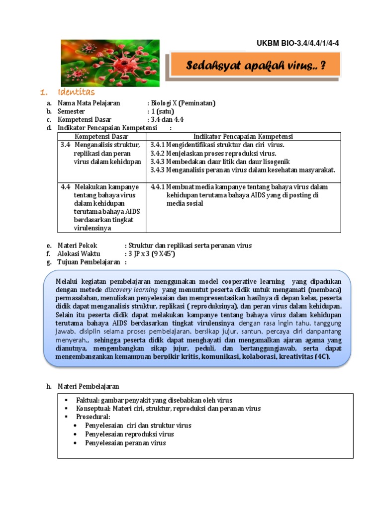 UKBM 4 VIRUS-dikonversi | PDF | Karier & Perkembangan | Kesehatan Holistik
