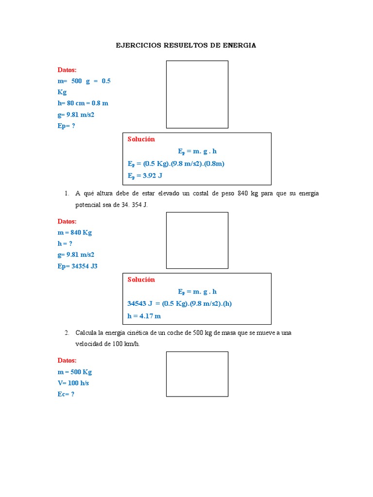 Ejercicios Resueltos y Propuestos de Energia | PDF | Calor | Física