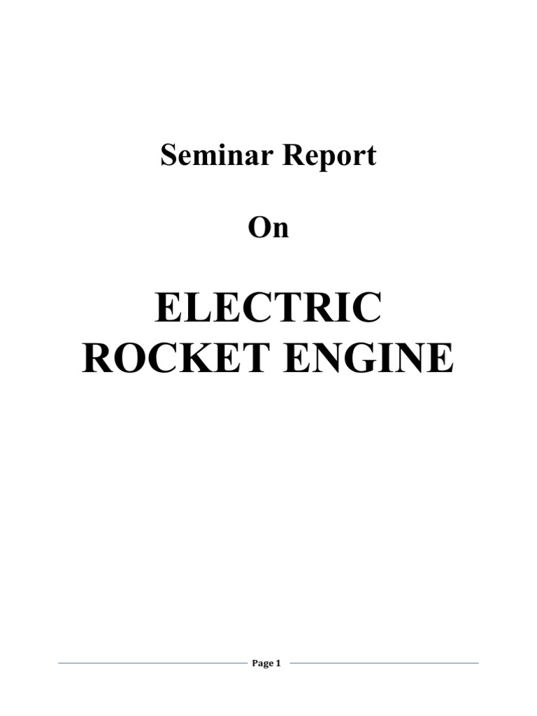 Electric Rocket Engine | PDF | Rocket Engine | Spacecraft Propulsion
