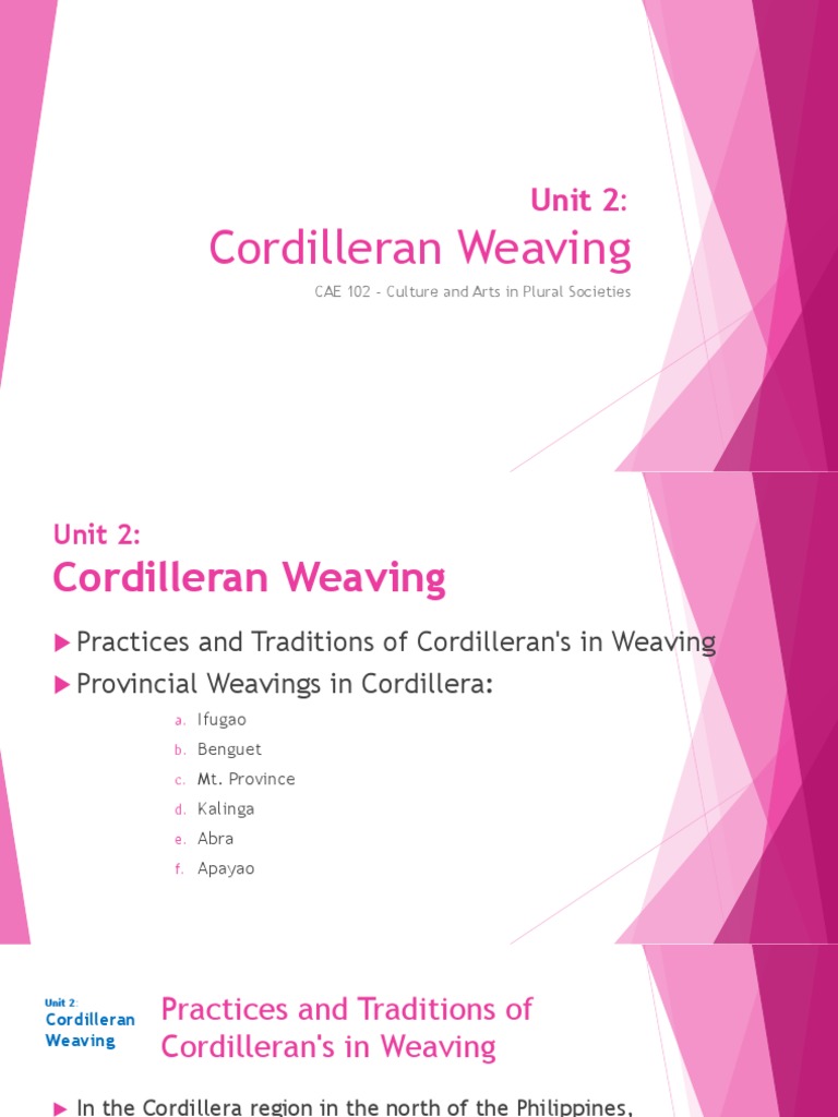 Cordilleran Weaving Traditions and Patterns | PDF | Loom | Weaving