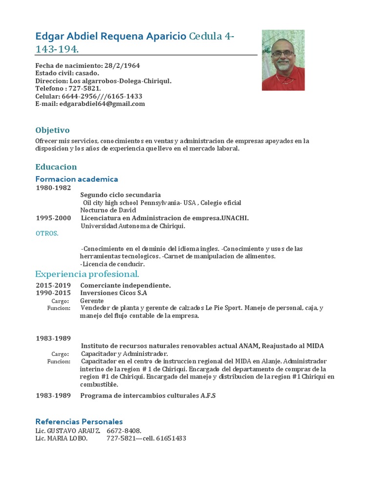 Currículum Edgar Requena | PDF | Negocios | Ciencias sociales