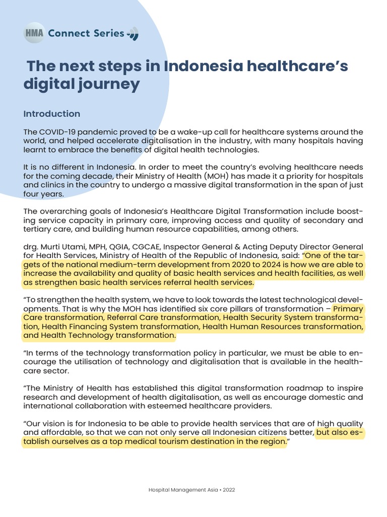 HMA Insight Paper Digitalise Healthcare Indonesia | Download Free PDF ...