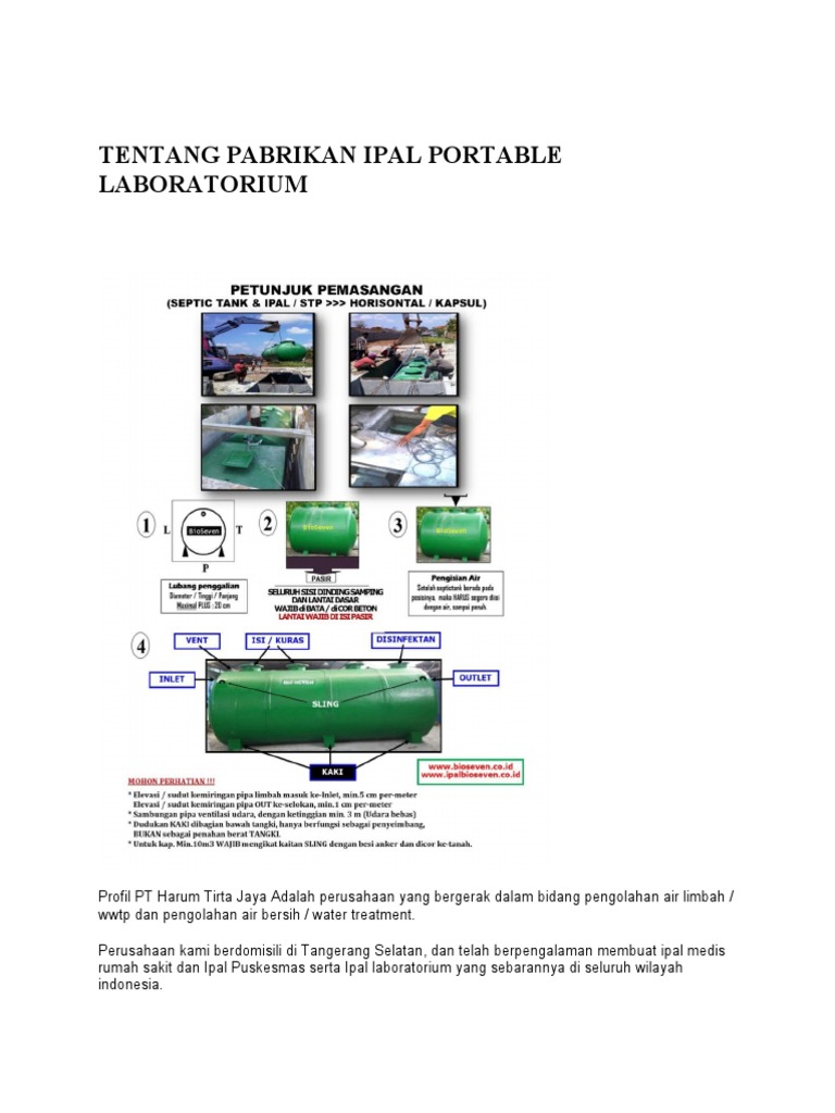 IPAL Portable untuk Laboratorium | PDF