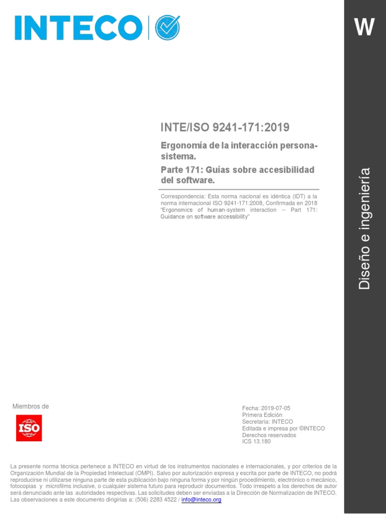 Inte Iso 9241-171 2019 | PDF | Interfaces gráficas de usuario | Usabilidad