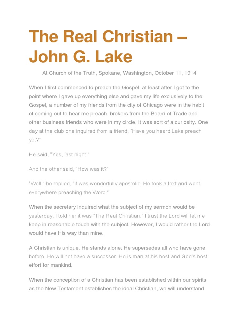 The Real Christian | PDF | Baptism | Baptism With The Holy Spirit