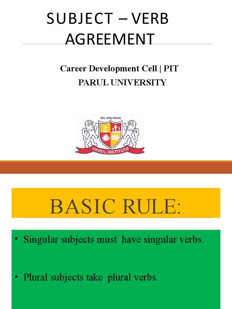 Subject Verb Agreement | PDF | Grammatical Number | Plural
