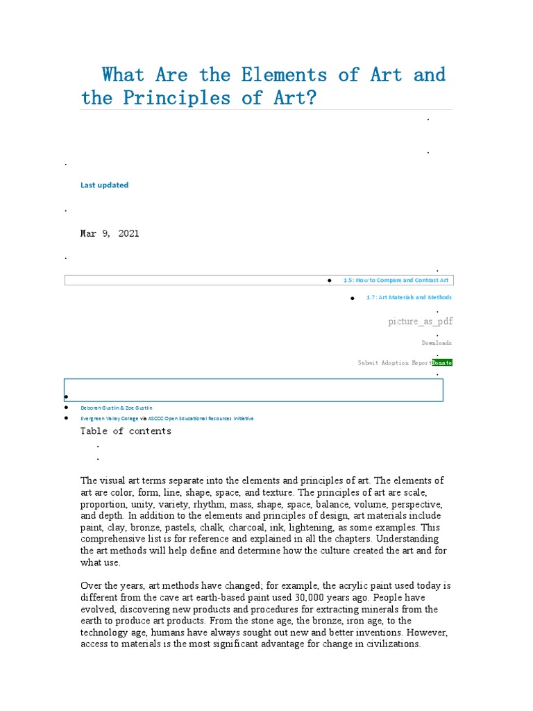 What Are The Elements of Art and The Principles o | PDF | Color | Yellow