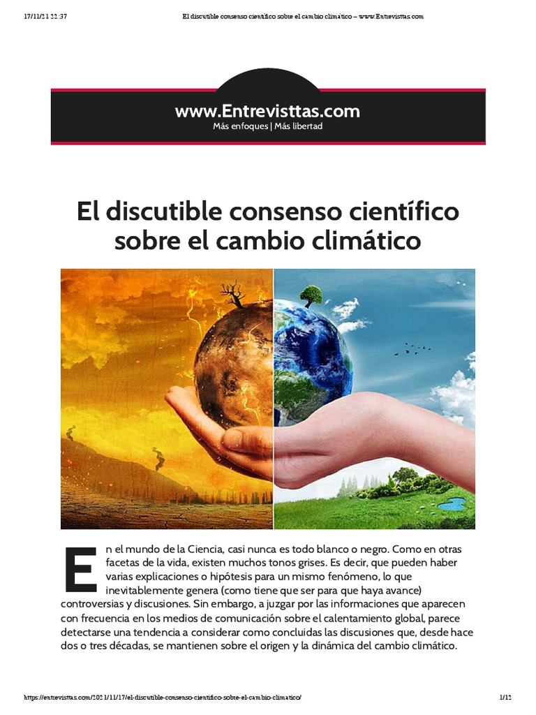 El Discutible Consenso Científico Sobre El Cambio Climático | PDF ...