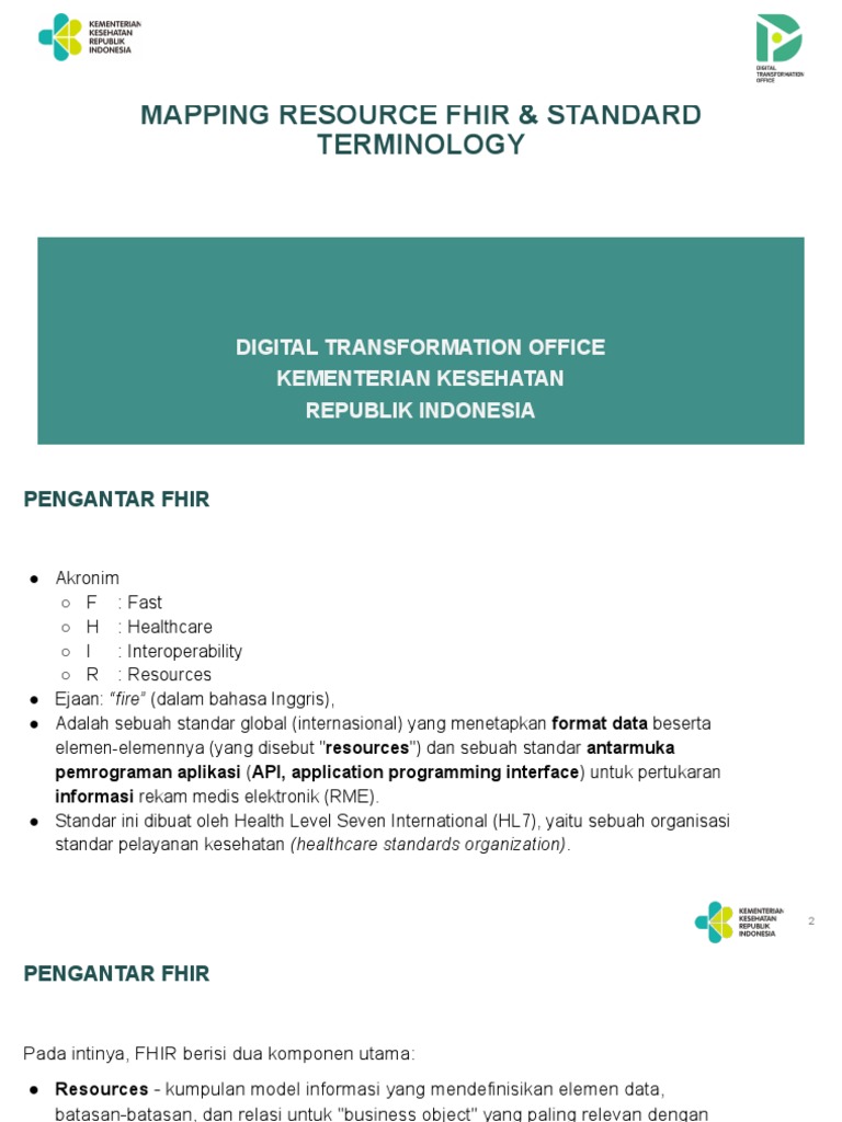 Mapping Resource FHIR & Terminologi | PDF