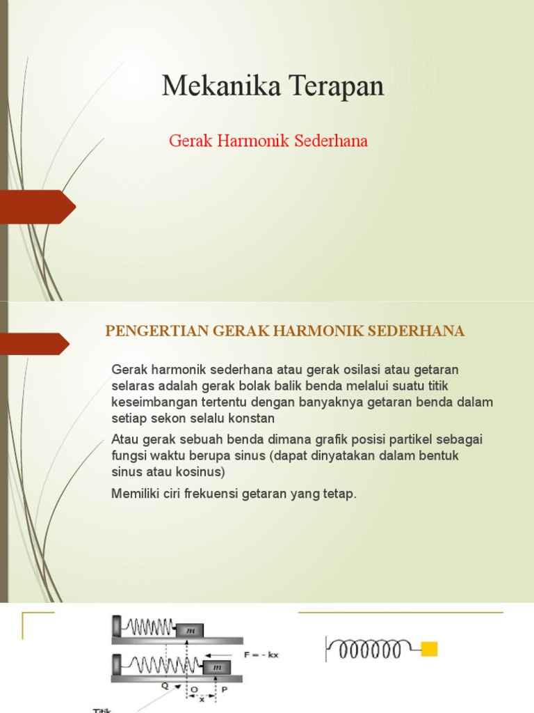 Mekanika Terapan (Gerak Harmoni Sederhana) | PDF