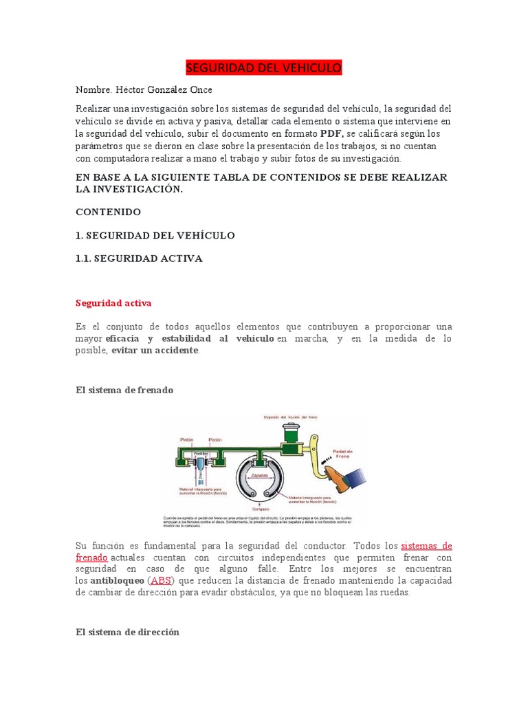 Seguridad Del Vehiculo | PDF | Direccion | Seguridad vial