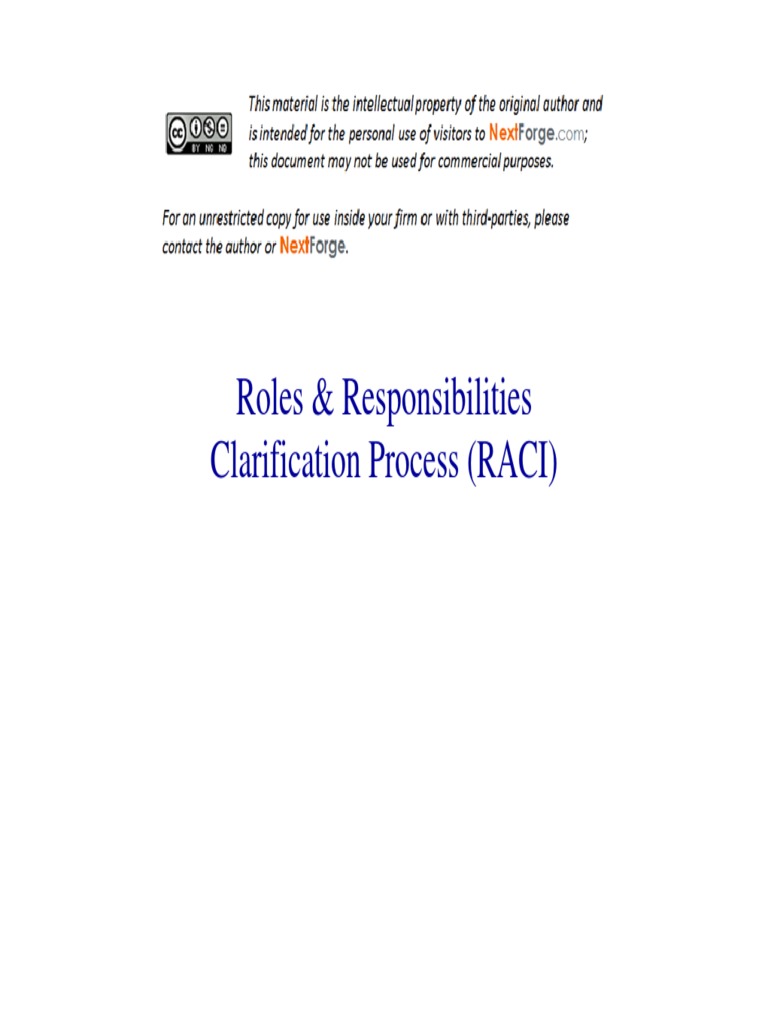 Roles & Responsibilities Clarification Process (RACI) (PDFDrive) | PDF ...