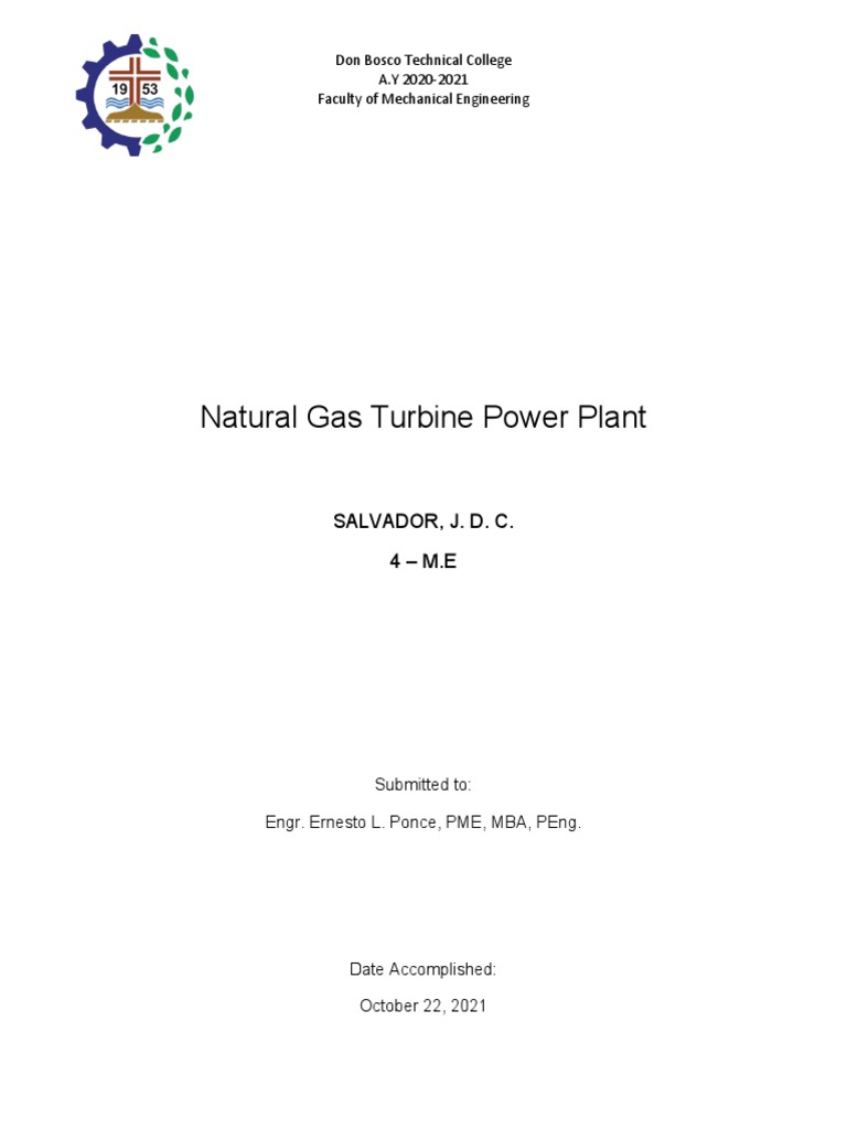 Natural Gas Turbine Power Plant Design | PDF | Power Station | Climate ...