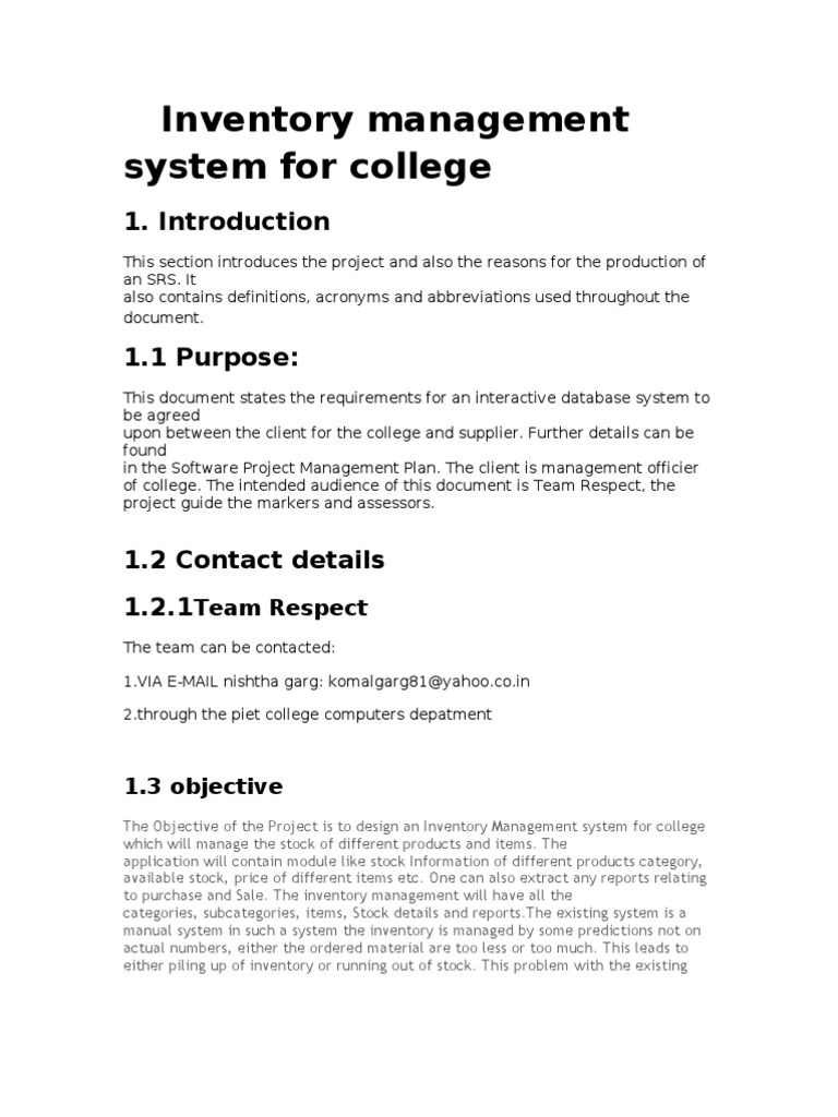 Inventory Management System For College | PDF | Graphical User ...