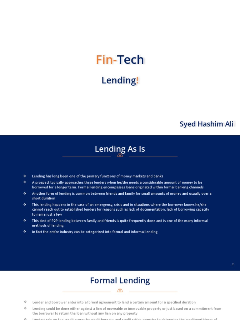 Understanding Formal and Informal Lending | PDF | Loans | Credit Card